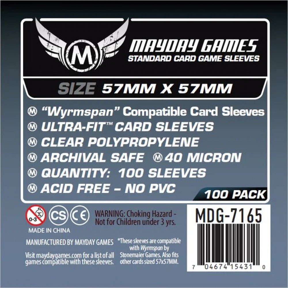 Mayday Wyrmspan Compatible Sleeves 57x57mm - Pionul.ro